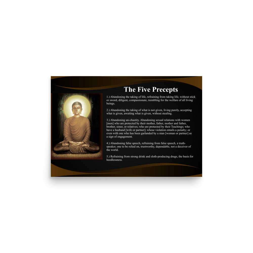 The Five Precepts 12 x 18" (no frame)– The Noble Practitioner